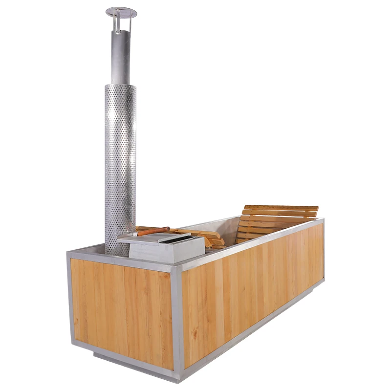 Red Cedar Wood Fire Hot Tub 2 Person Size Wood Fired Hot Tub Outdoor In ...