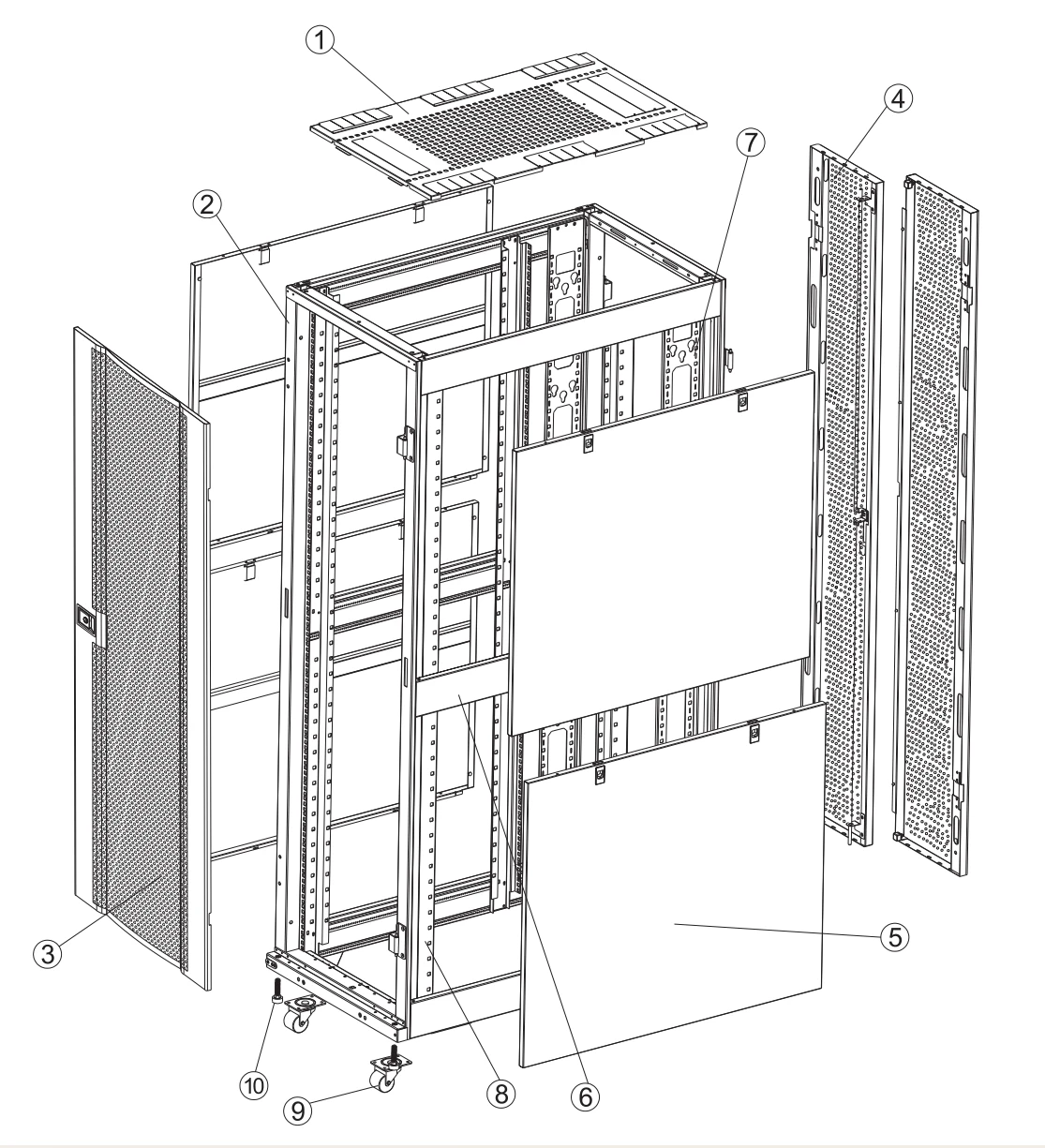 19inch Standing Server Rack Network Cabinet For Data Center 37u 42u 600mm 800mm High Loading ...