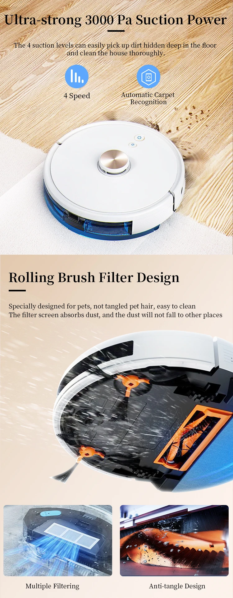 Aspiradora Vacuum Cleaning Robot 3000pa Lds Smart Sweeper Sweeping ...