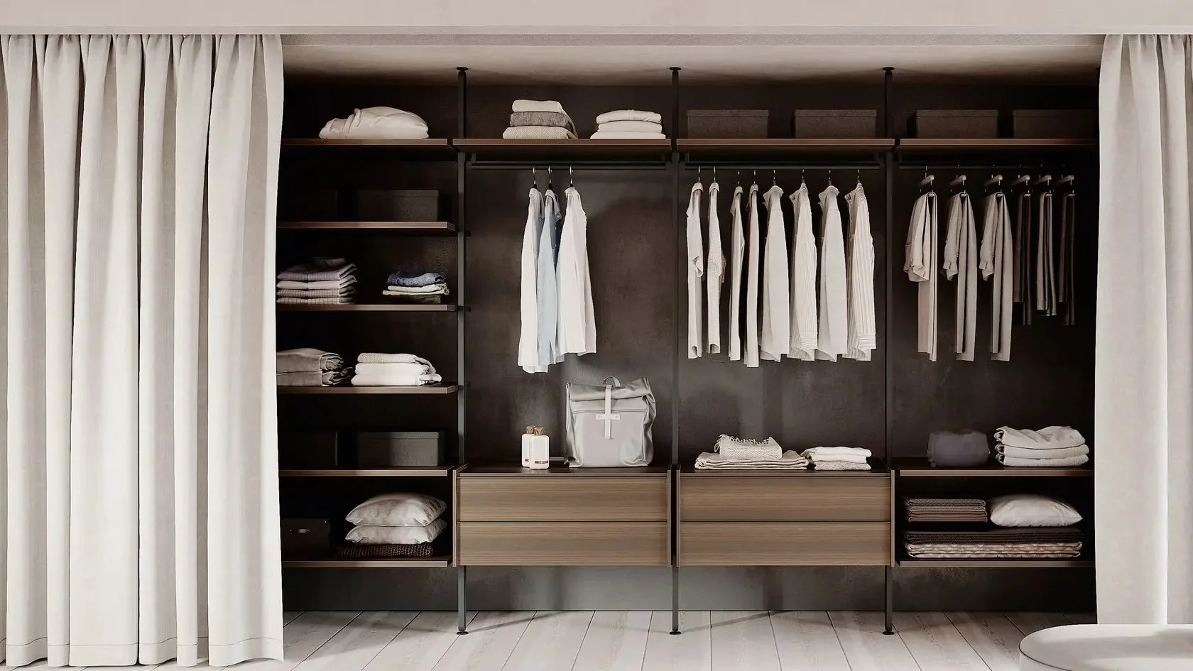Ceiling Mounting Closet System Italian Design Open Wardrobe Aluminum ...