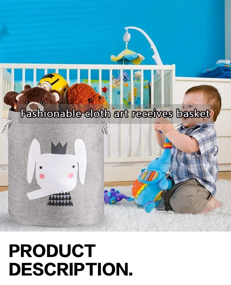 Hot Selling Handmade Collapsible Large Round Kids Storage Bin Clothes ...