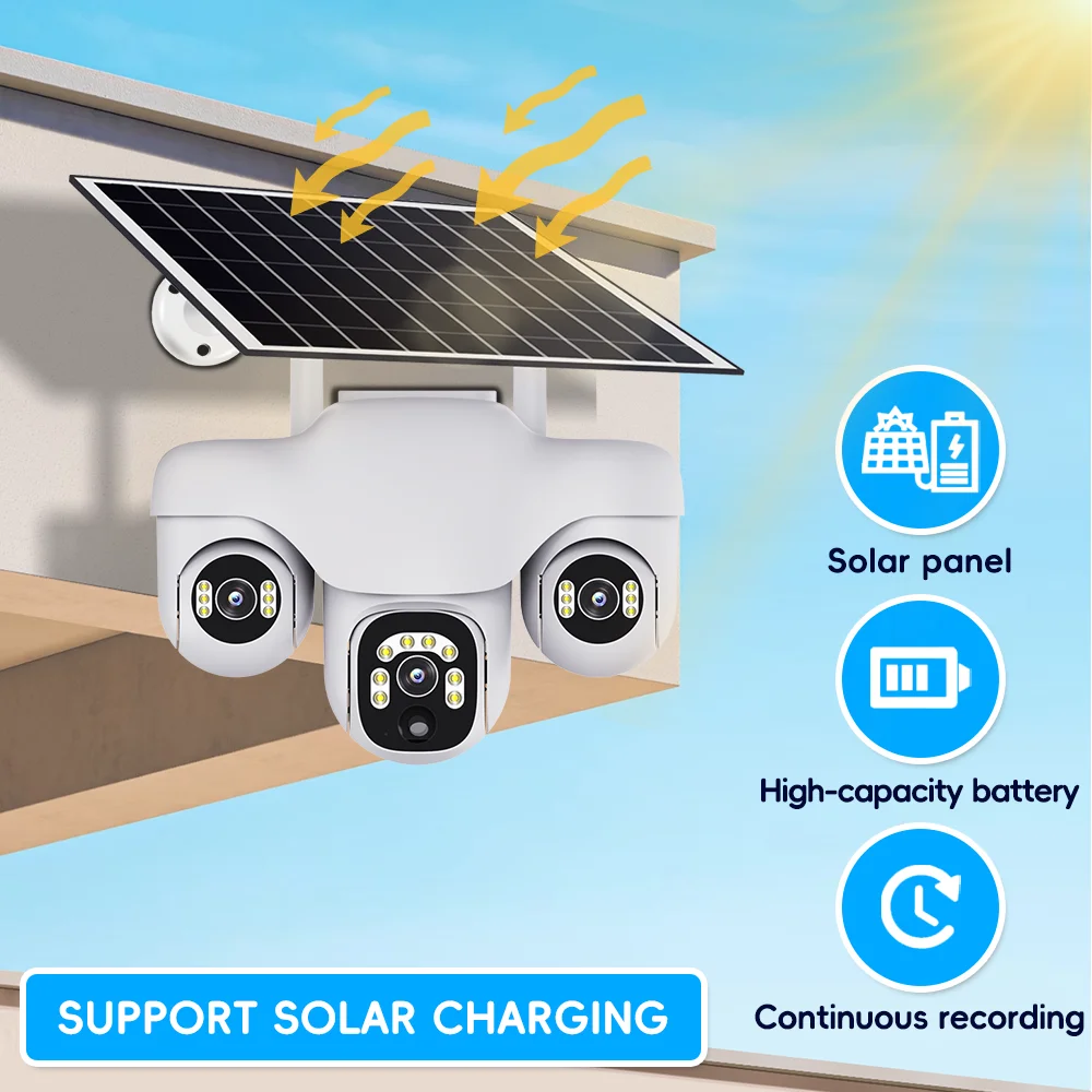 4G Solar Dome Camera 15MP Waterproof Outdoor Security Camera with ...