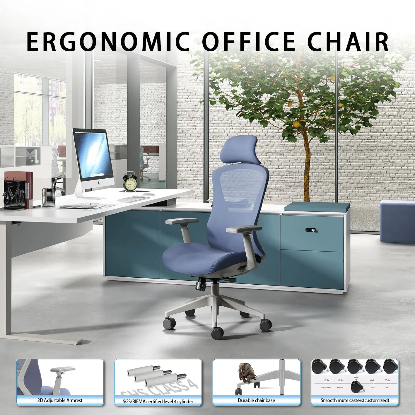 Alibaba.com: Ergonomic mesh office chair with reclining mechanism and ...