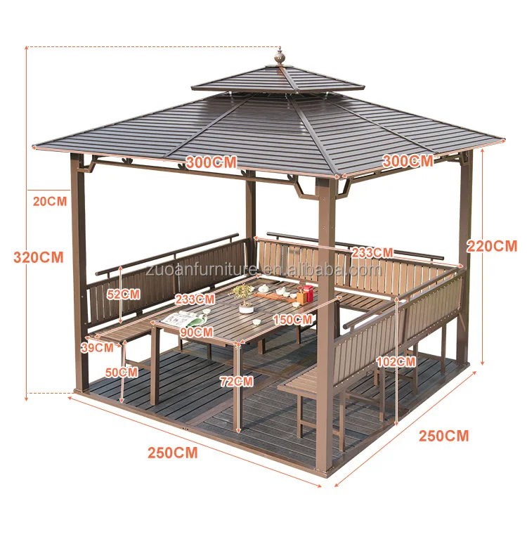 Durable Hardtop Galvanized Sheet Gazebo for Outdoor Leisure