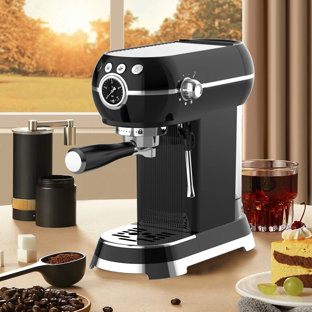 Espresso Machine 15bar Pump - Retro, Portable, and Programmable