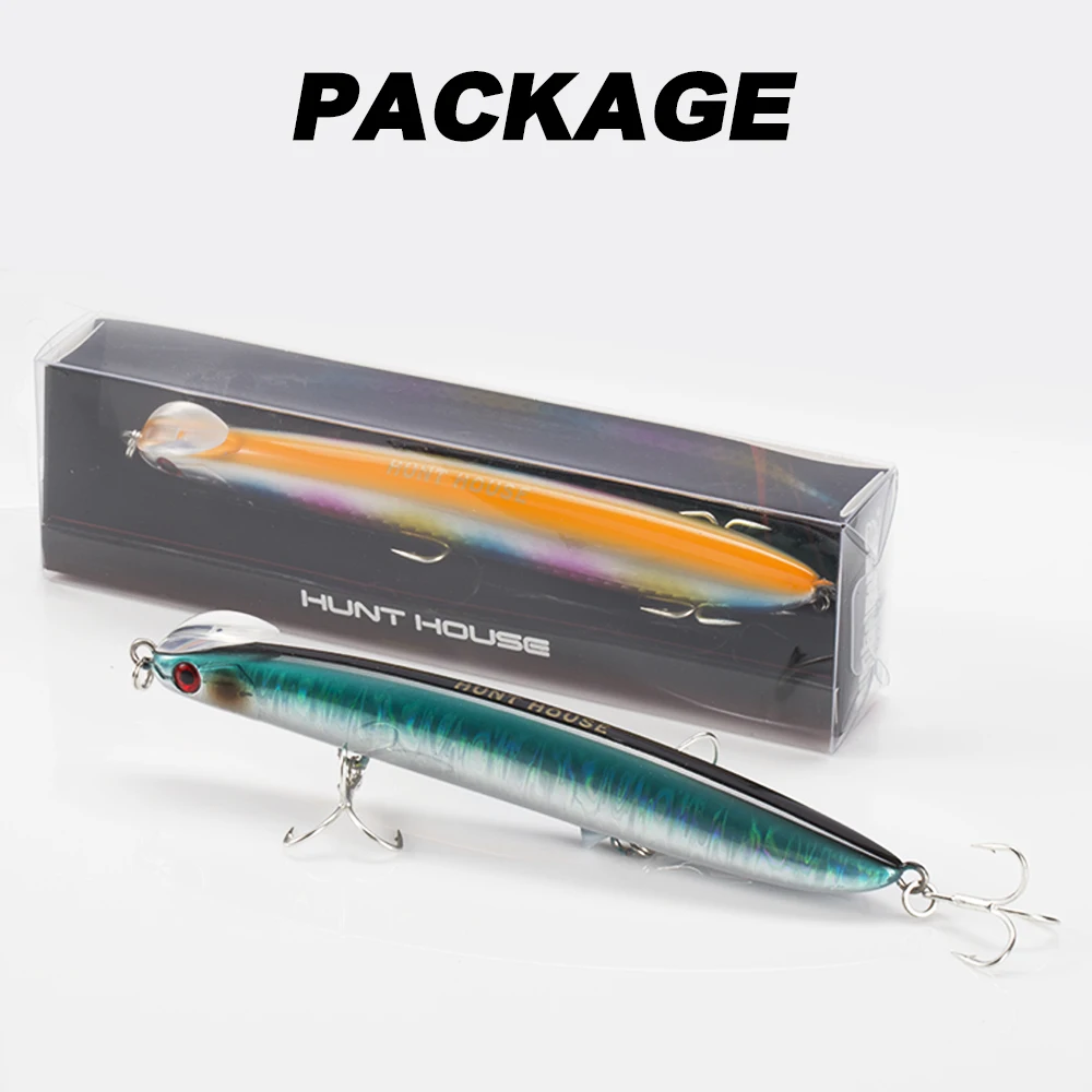 Hunthouse Sea Fishing Lure Walking Bass Hard Bait Popper Wobbler 125mm ...