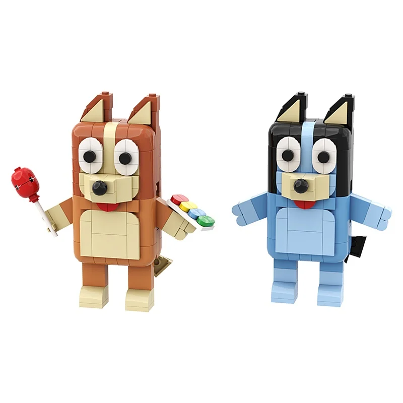 Goldmoc Cartoon Bluey Family Friends Figure Bingo And Bluey Building ...