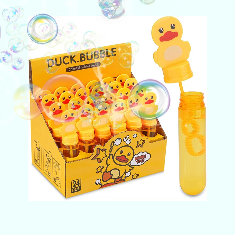 Yellow Duck Handle Soapy Water Bubble Wand 24PCS Set