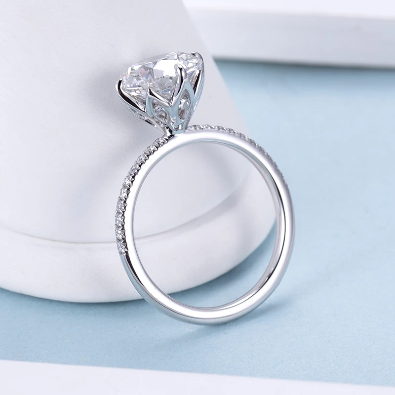 Messi Jewelry Classic Design Wedding/Engagement Ring PT950 Platinum 3CT ...