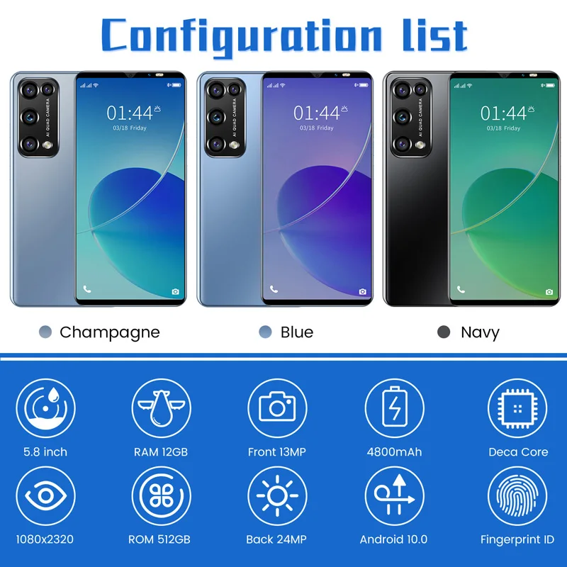 Unlocked Cell Phones 512GB Smartphones China Low Price Mobile Phones ...