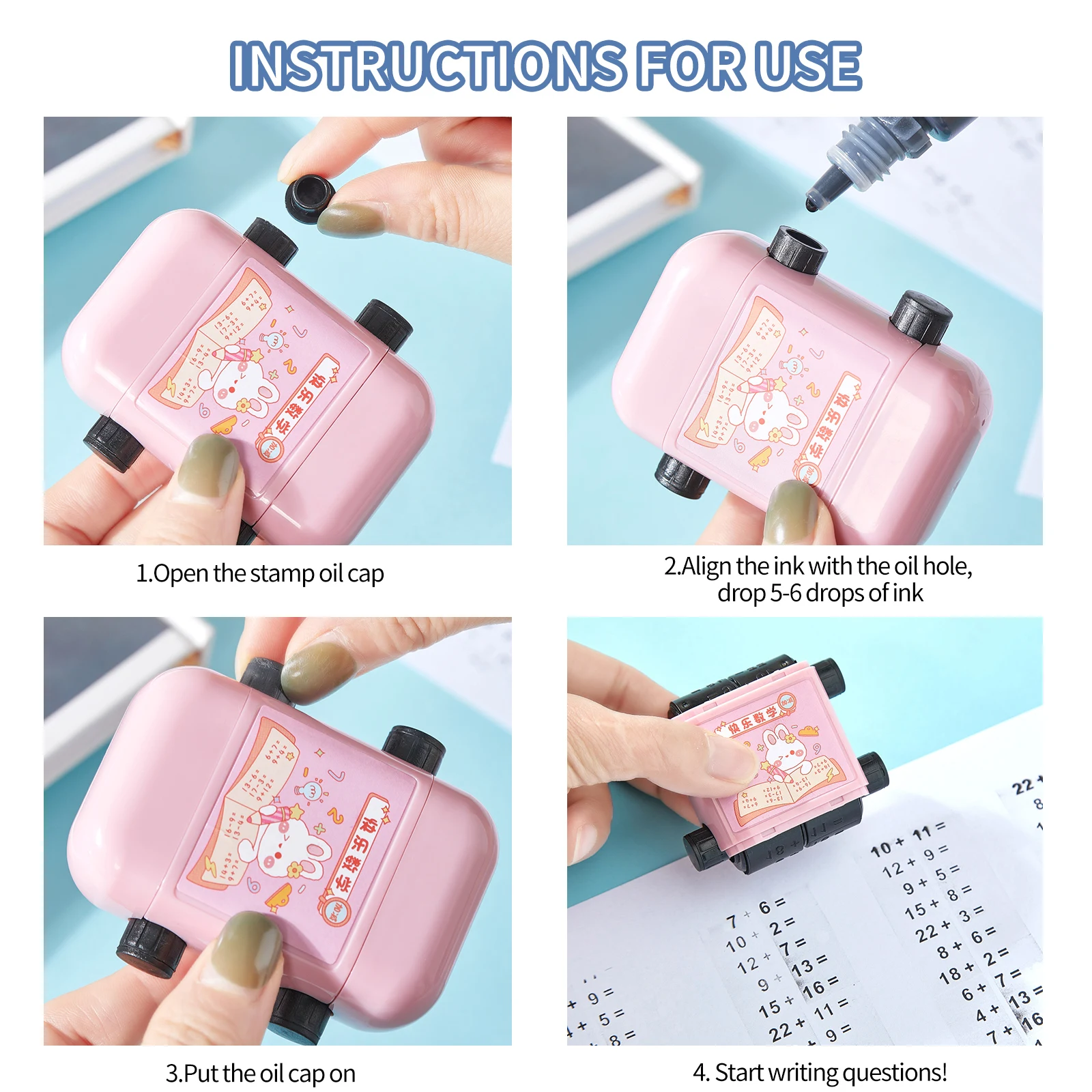 Teaching Addition and Subtraction with Number Rolling Stamps