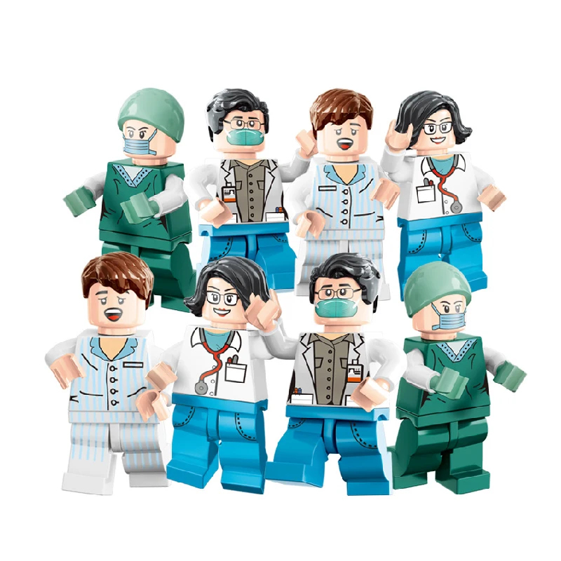 8pcs Doctor Building Block Toys Mini Nurses Compatible Brick Toy - Buy ...