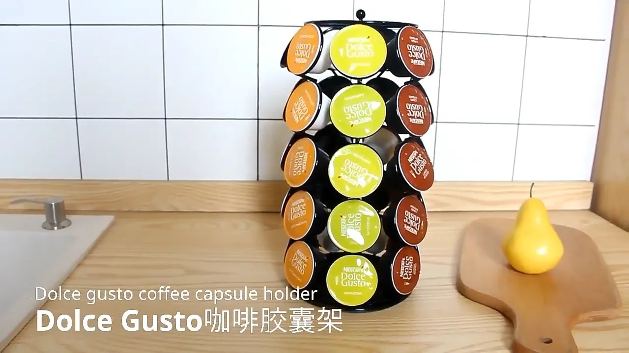 Modern Black Design Lazy Susan Platform Spins Revolving Coffee Capsule ...