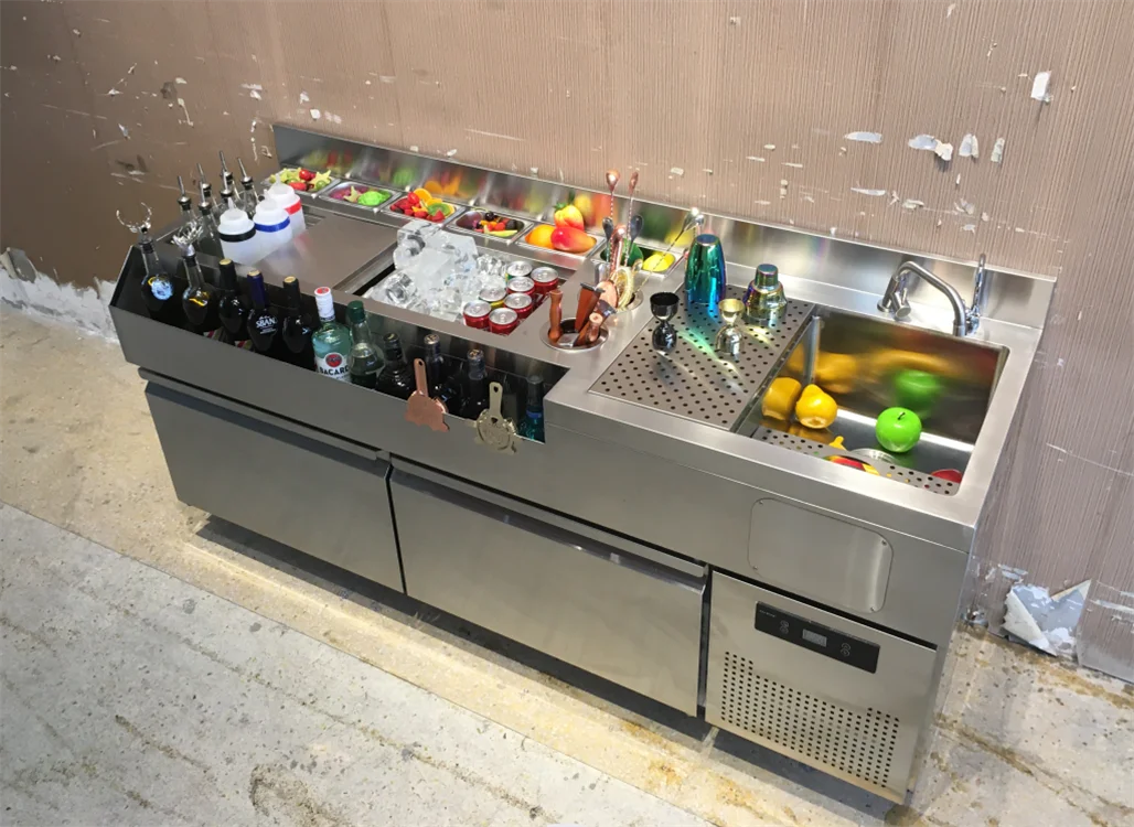 Stainless Steel Movable Bar Counter Cocktail Station - Affordable ...