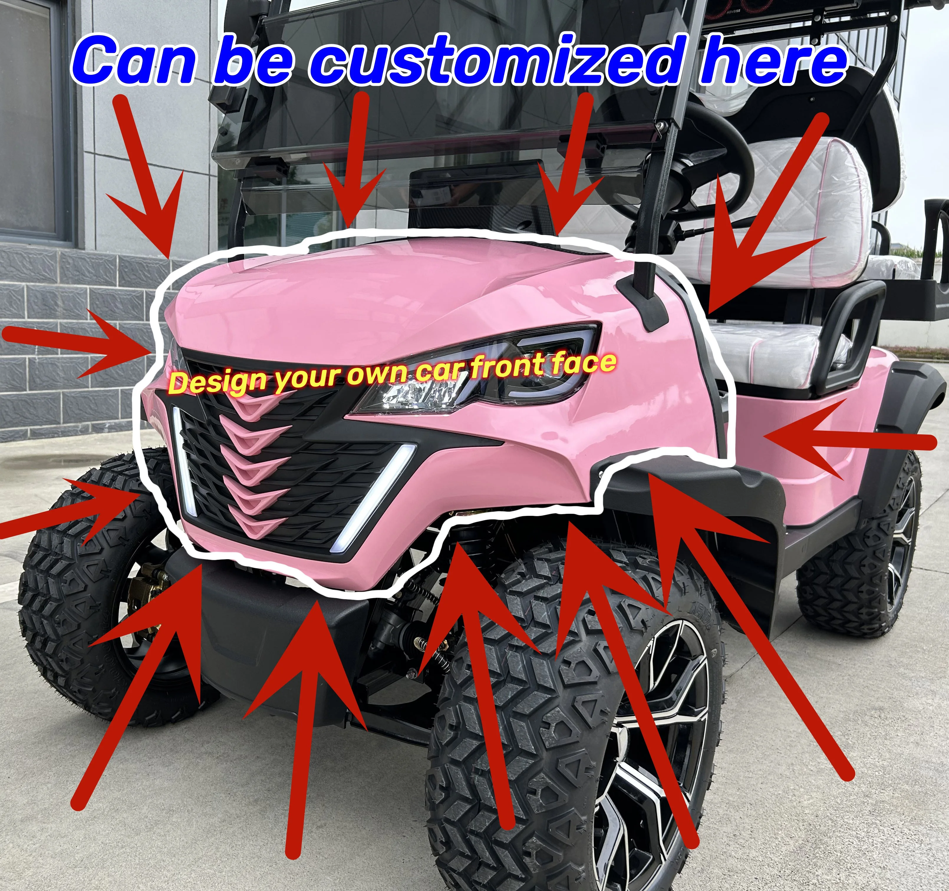 4x4 Custom Electric Golf Cart Customize Your Own Cart Model Front Face ...