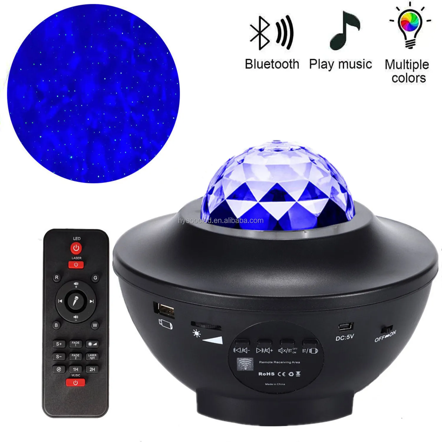 Multicolor Rechargeable Ocean Wave Light Projector Nebula Remote ...