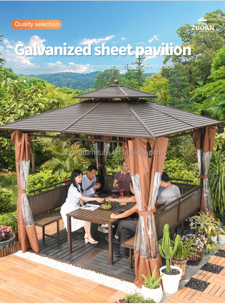 Durable Hardtop Galvanized Sheet Gazebo for Outdoor Leisure