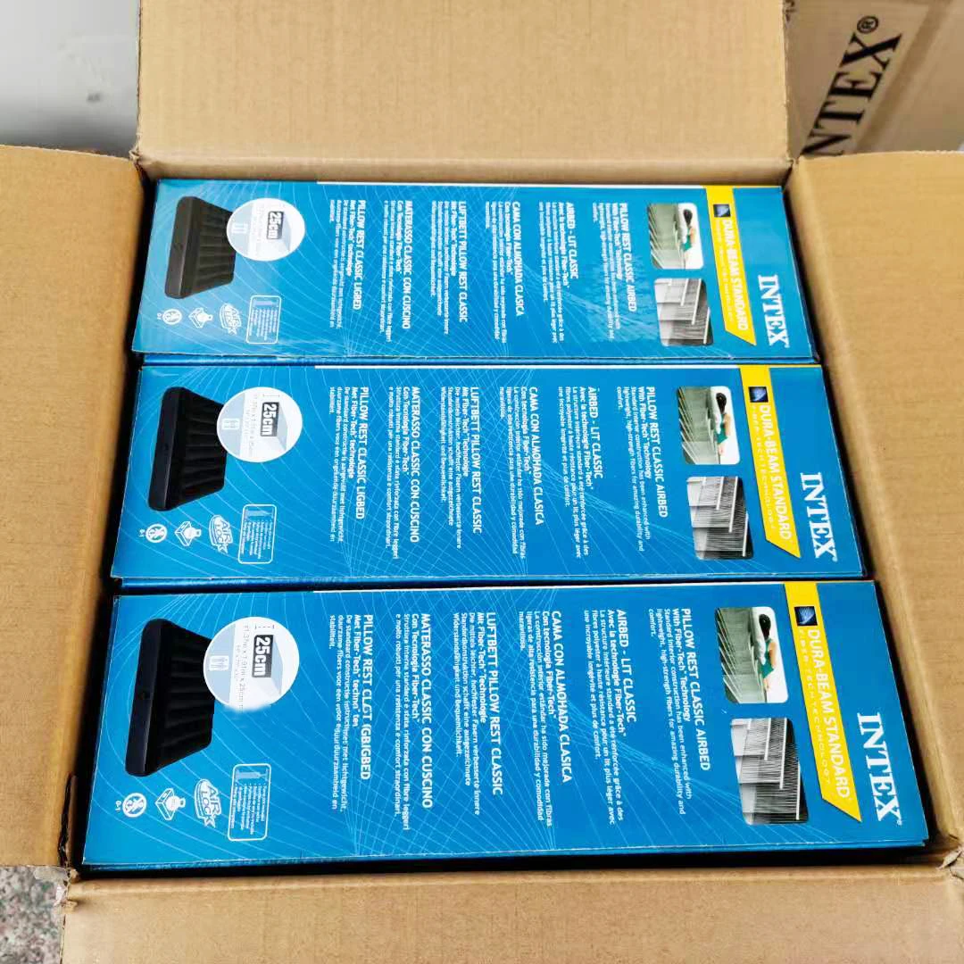 Intex 64758全套经典的软垫气垫充气床垫 - Buy Intex 64758高qality条纹软植绒双张充气床垫,Intex ...