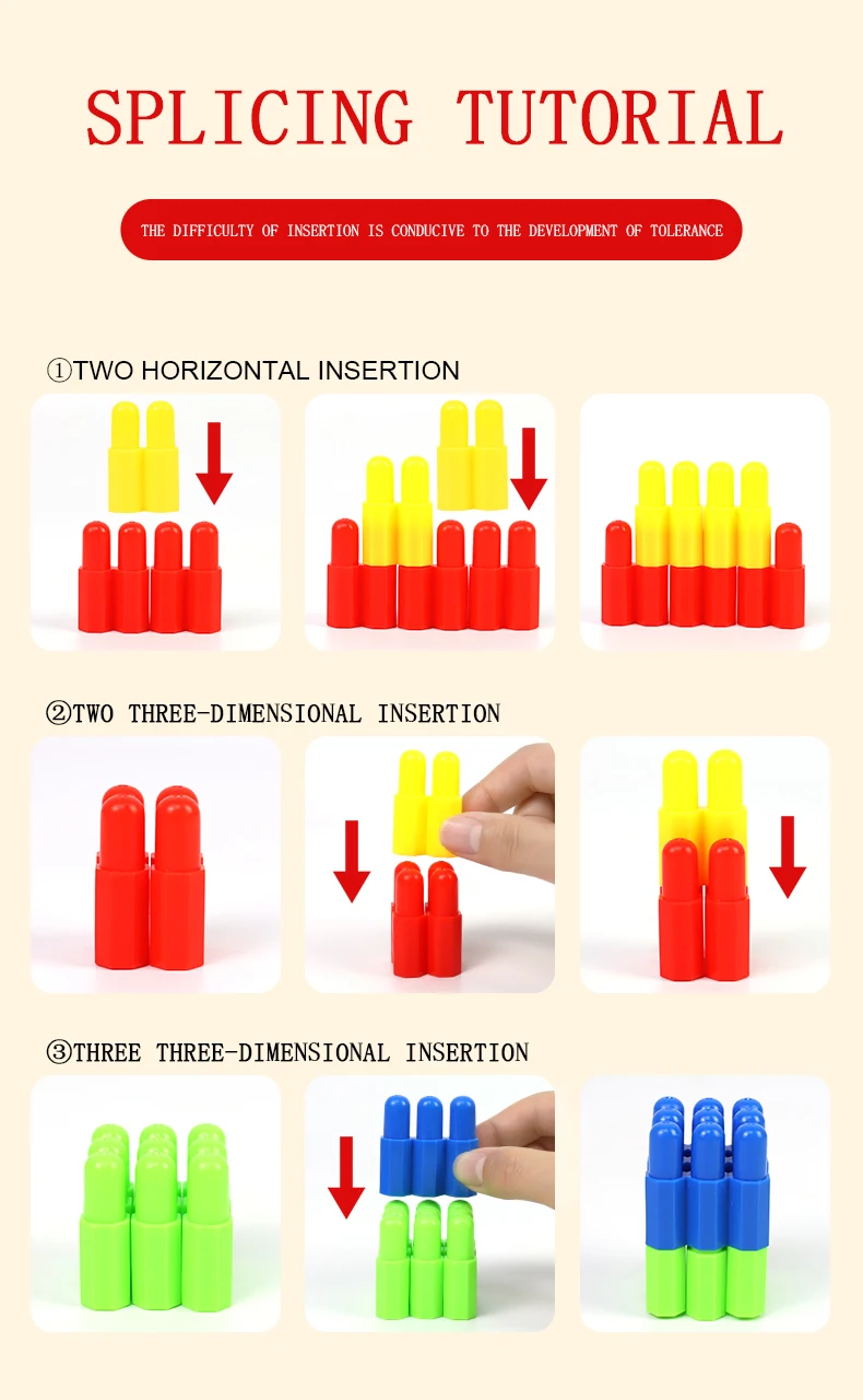 Bullet Shape Building Block Kindergarten Splicing Toy Puzzle Bullet ...