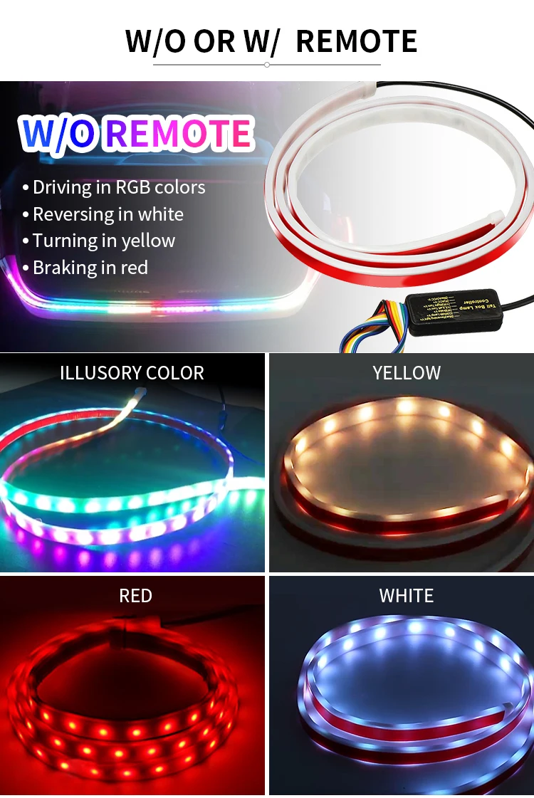 12v 59 Inch Car Led Hood Rear Trunk Tail Light Strip Exterior Trunk ...