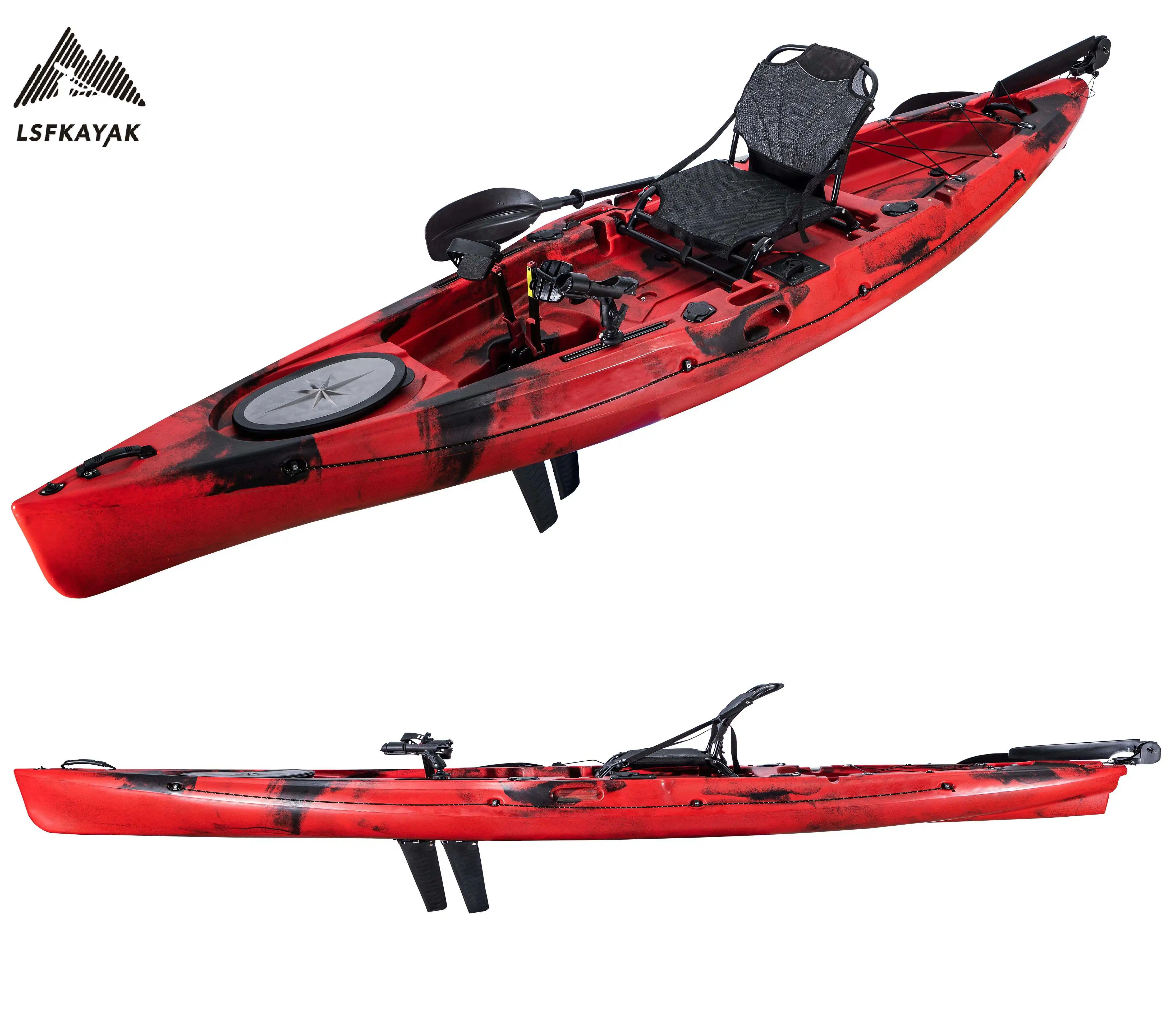 2023 LSF Kayak - Stable 12 Ft HDPE Plastic Fishing Kayak