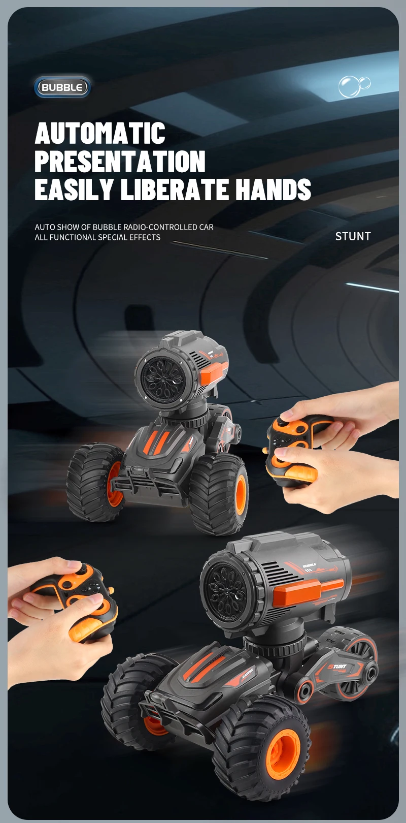 2.4G Remote Control Bubble Stunt RC Car - Fun for All Ages