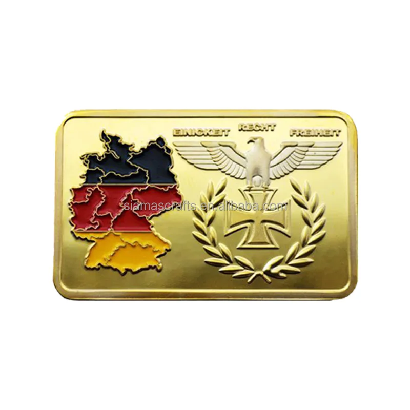 Wwii Ww2 German Deutsche Reichsbank Color Flag 999 Real Gold Plated ...