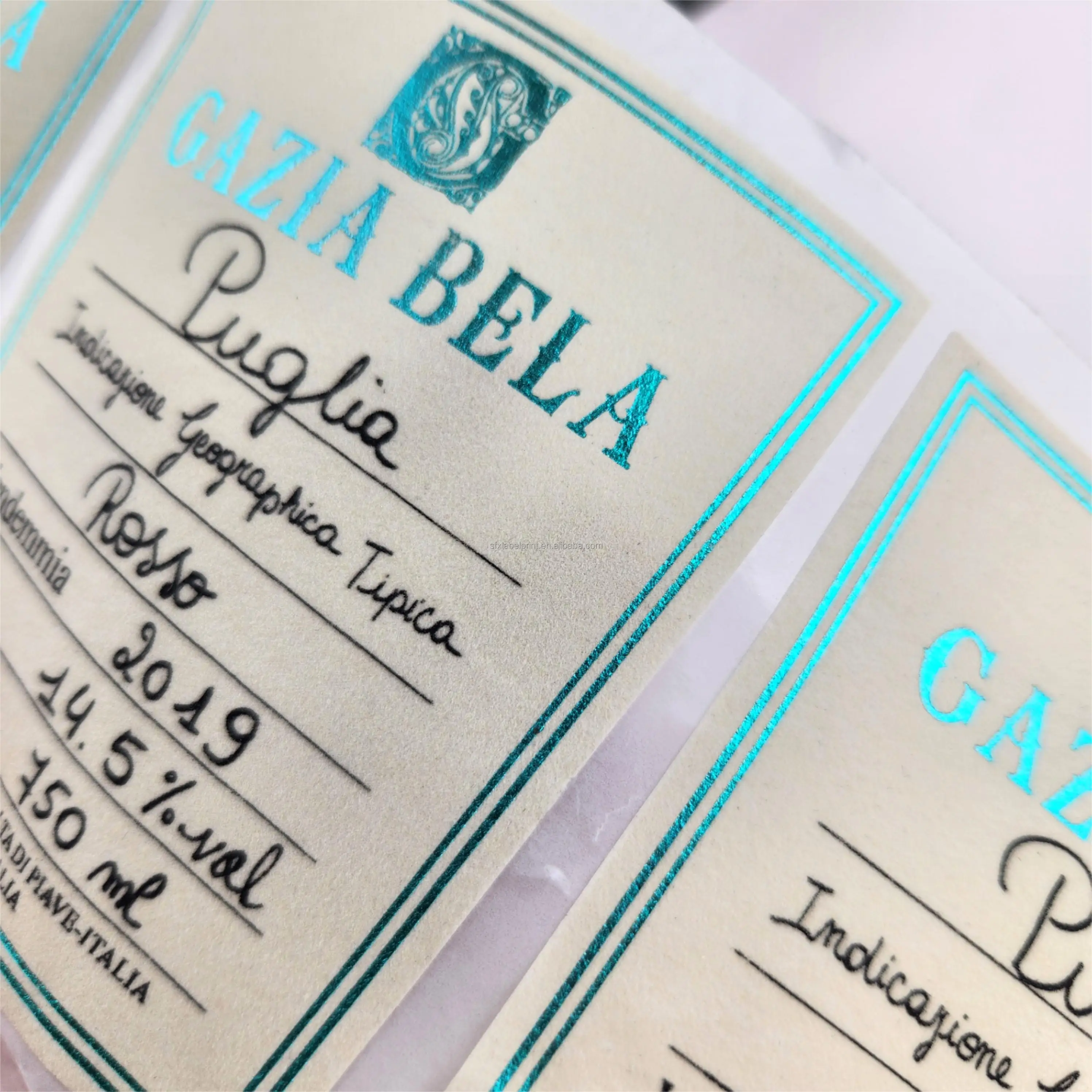 Custom Flocking Sticker Stamping And Embossing Custom Wine Bottle ...