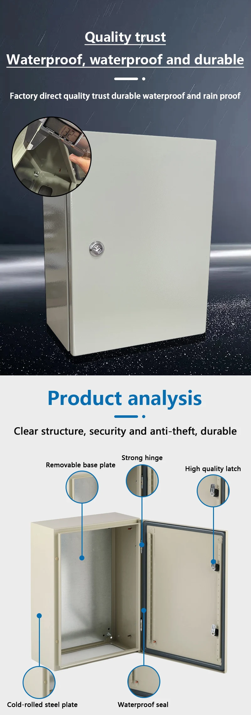 NEMA 380V MCCB MCB Metal Power Enclosure Panel Box - YQBOX