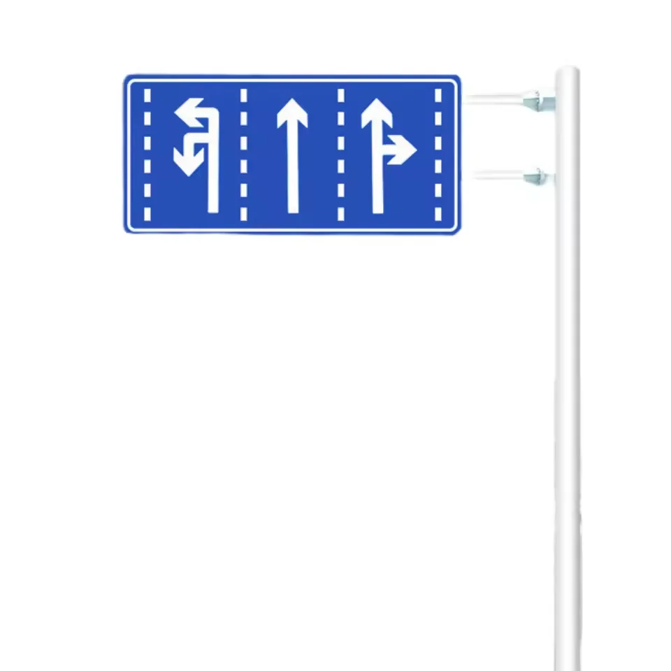 Hot Dip Galvanized Sign Board Pole Highway Signage Traffic Signal Pole ...