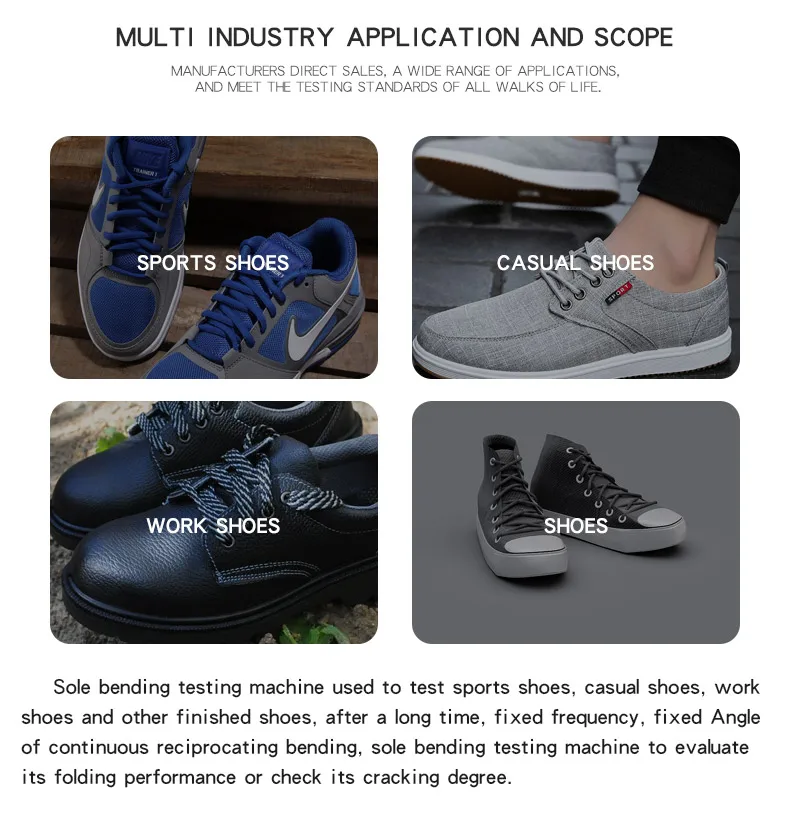 Hong Jin Finished Shoe Bending Resistance Testing Machine Sole Repeated ...