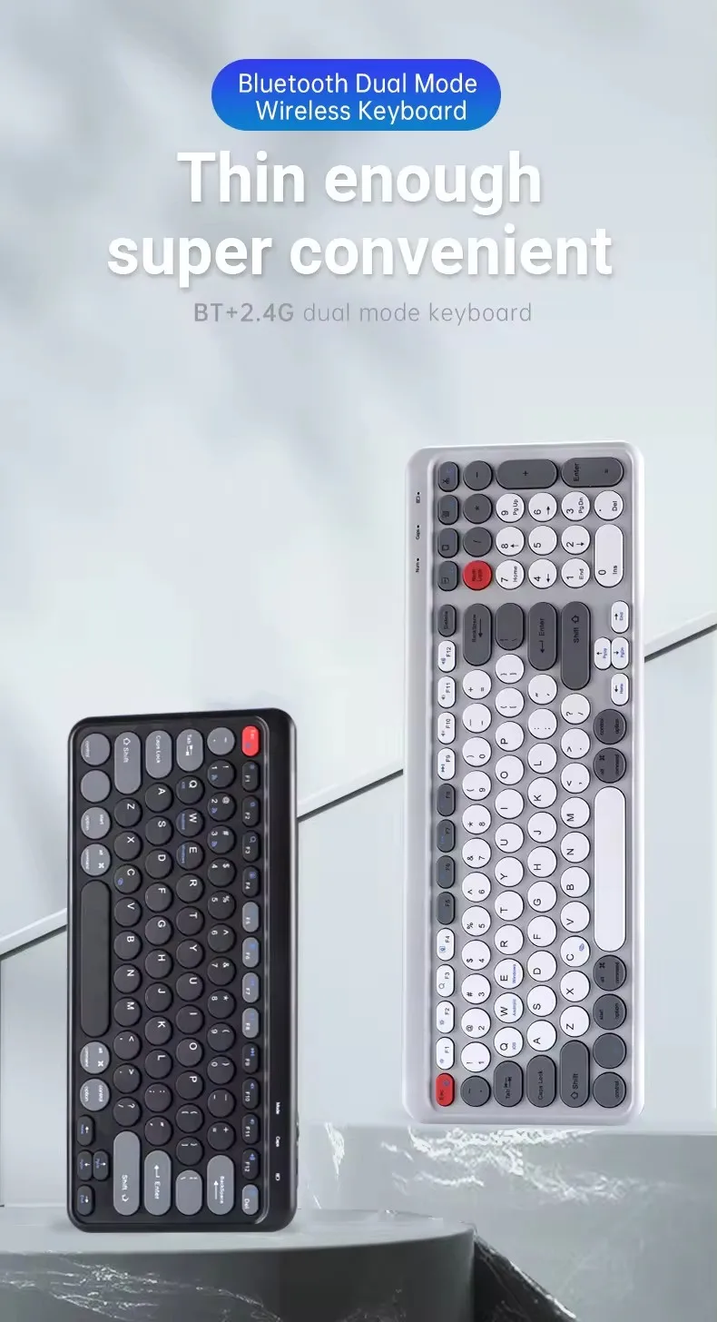 Dual Mode Wireless Rechargeable Keyboard Mechanical Gaming Computer 2 ...