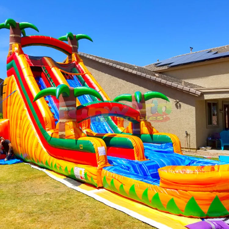 Commercial palm tree inflatable water slide bounce house jumper bouncy ...