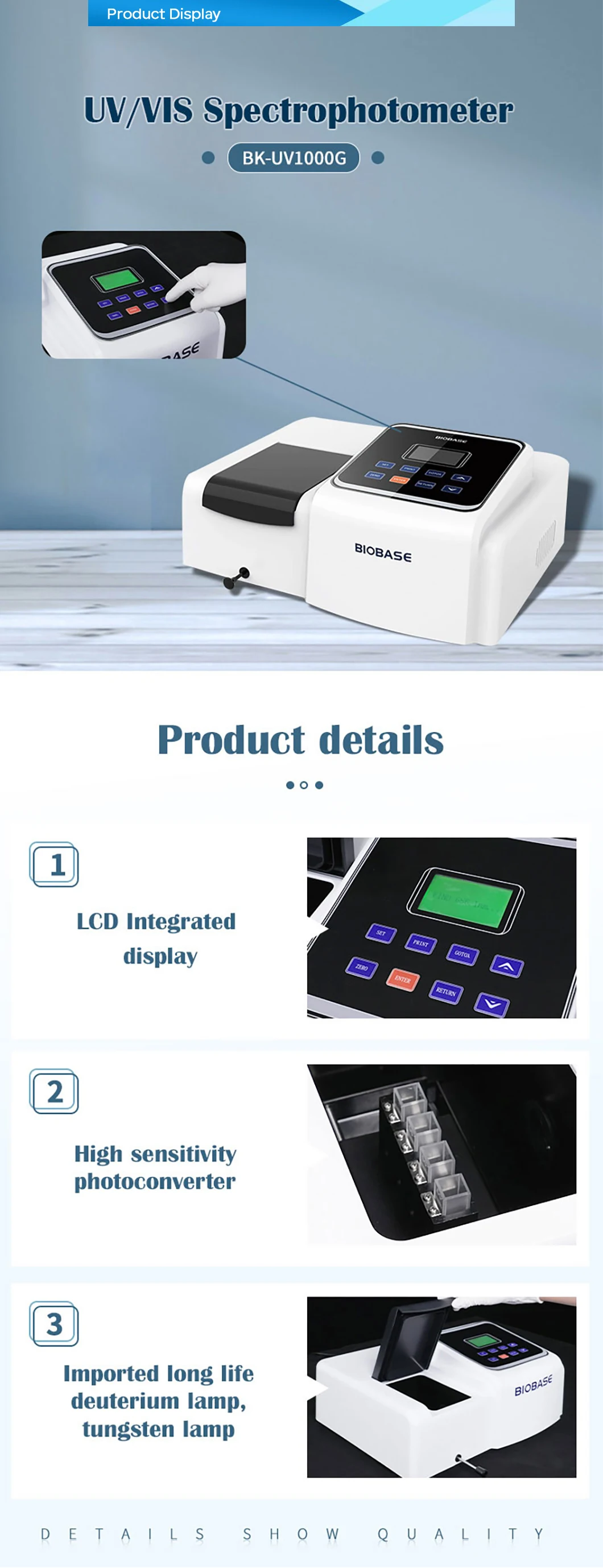Biobase Uv/vis Spectrophotometer Automatic Analyzer Bk-uv1000g ...