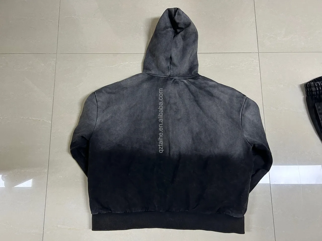 Custom Logo Acid Washed Hoodie and Flared Sweats Sun Faded Tracksuit ...