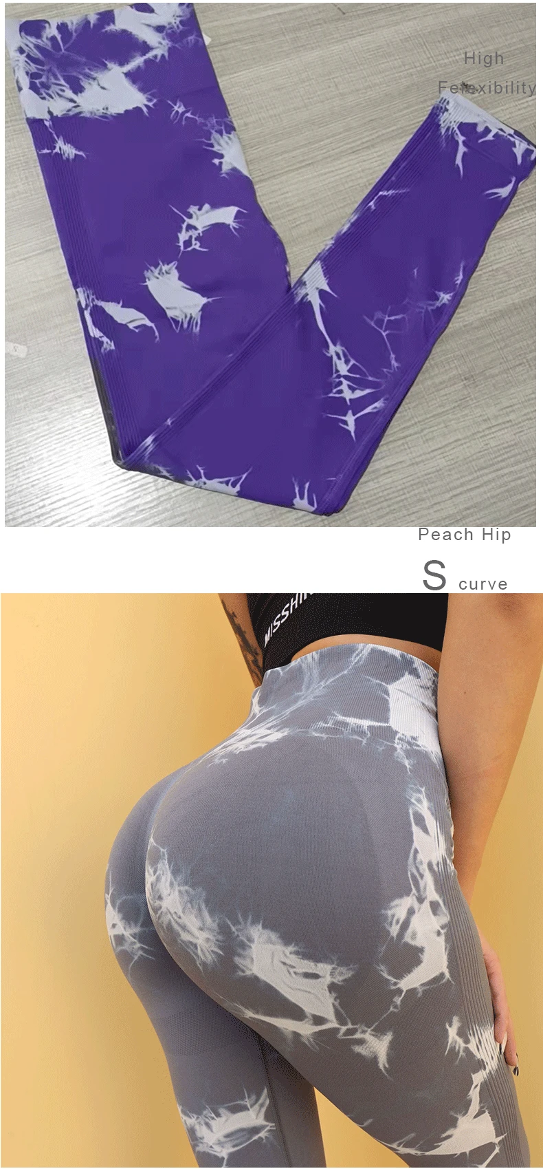 2022 Tie Dye Seamless Butt Lift Yoga Pants Leggings High Waist Women
