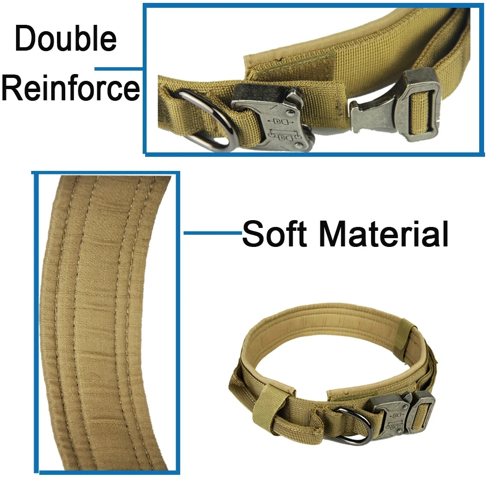 Metal Buckle Tactical Dog Collar Heavy Duty Adjustable Collars For ...