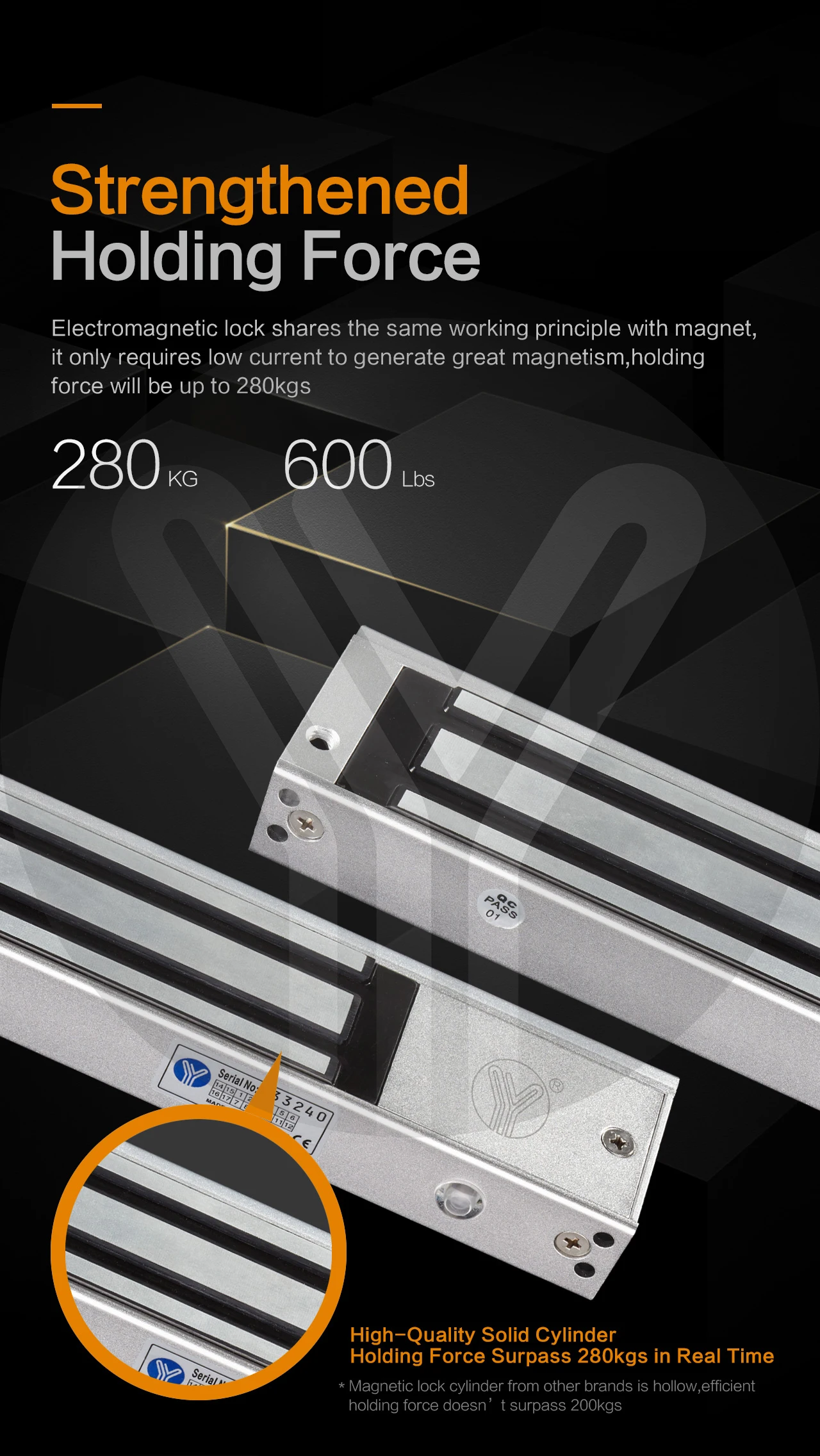 YLI YM-280NT(LED) Electromagnetic Door Lock for Access Control