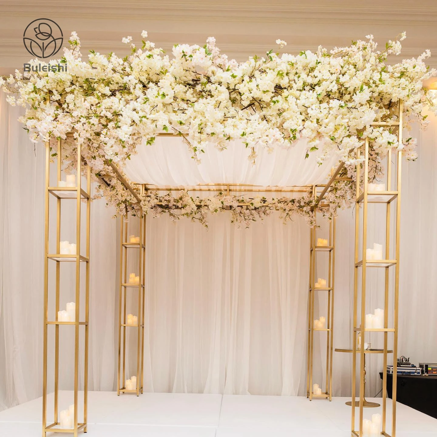 Mehndi Backdrop Stage Mandap Candle Stand Arch Light Up Arch Backdrop ...