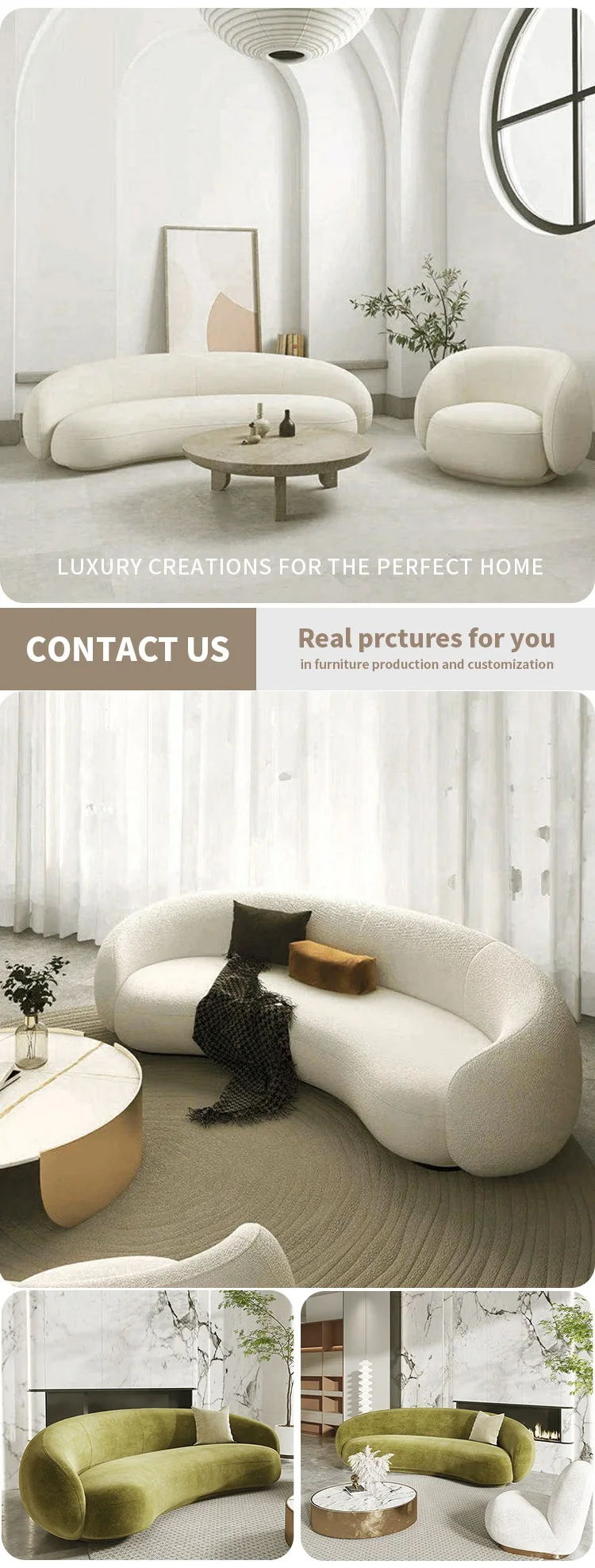 Modern White Circle Sofa - Minimalist Contemporary Design