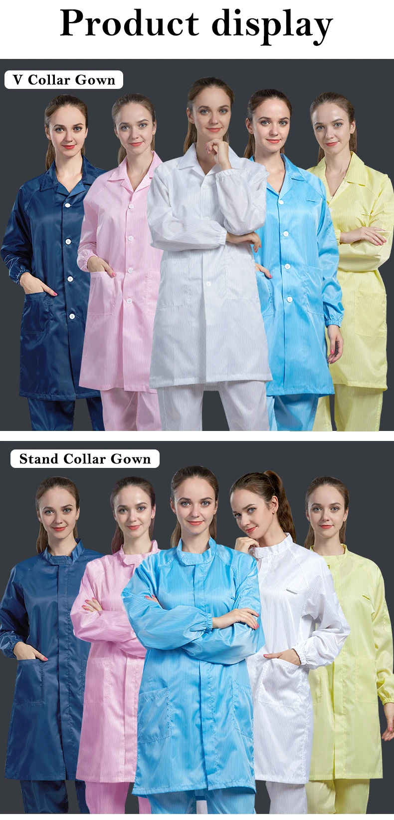 Custom Waterproof Cleanroom Esd Smock Dustproof Antistatic Cleanroom ...