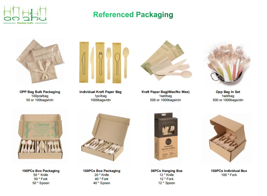 Eco-Friendly Disposable Wooden Cutlery Set - Sustainable Dining