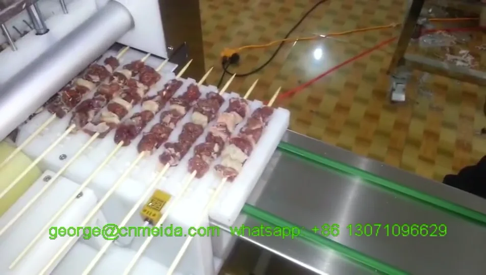 High Quality Automatic Satay Kebab Meat Skewer Machine Making Price For ...