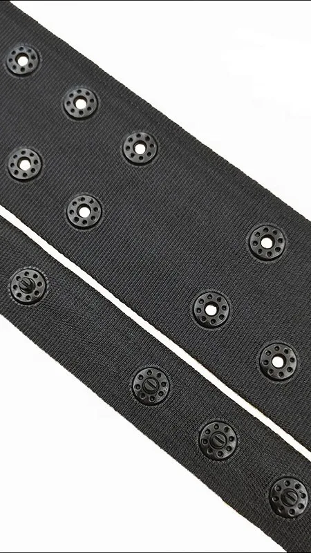 Customized Size Plastic Snap Button Polyester Tape Round Square Snap ...