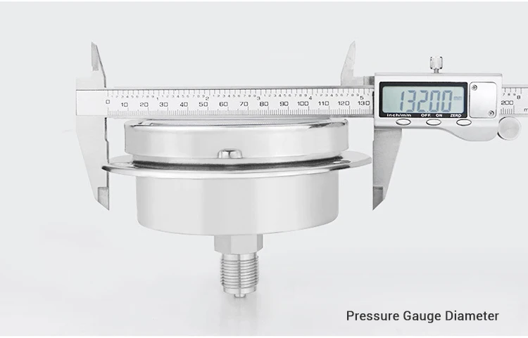 100 Kpa Axial Flange Edge Pressure Gauge All Stainless Steel Matte ...