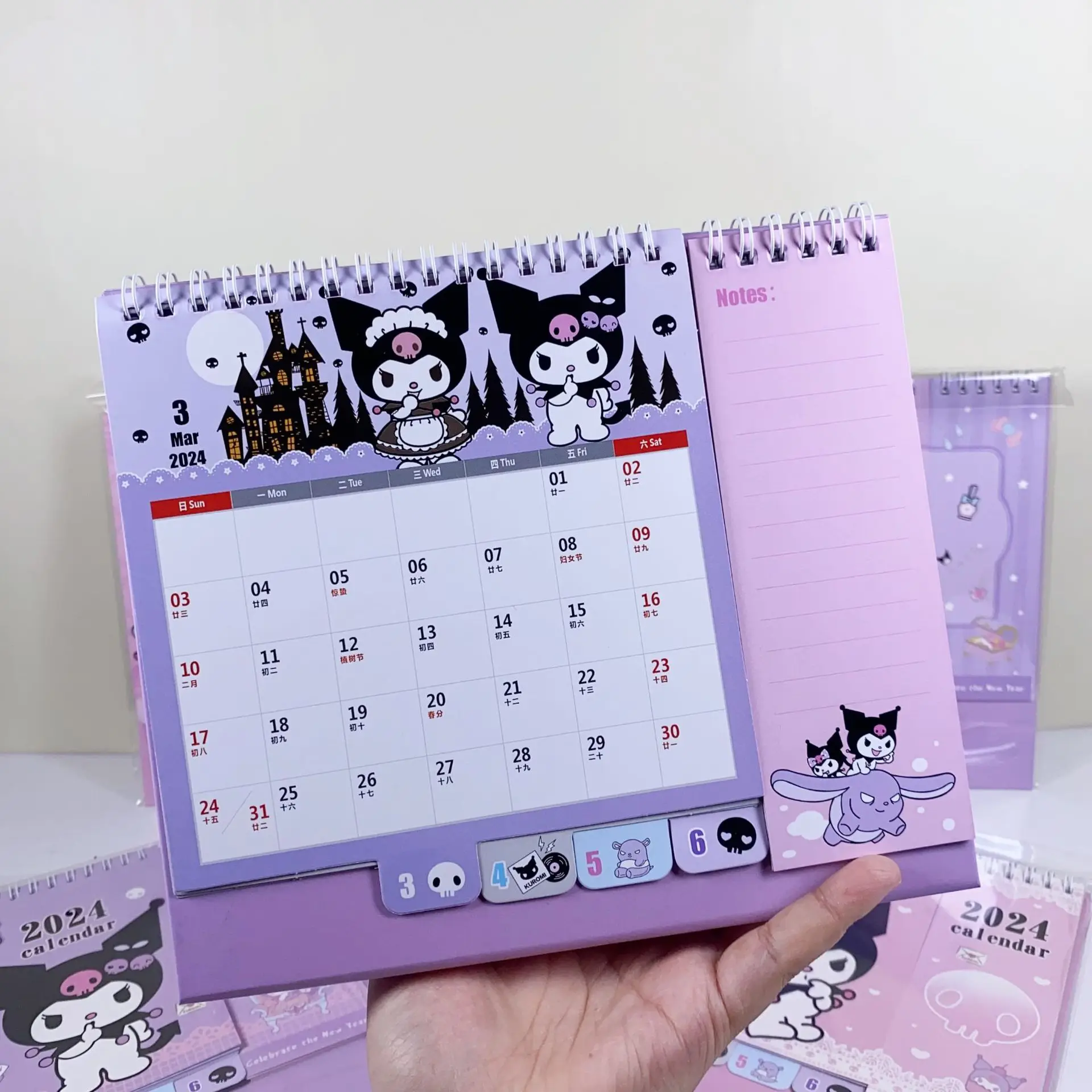 New Arrival 2024 Year Cartoon Sanrio Calendar Kawaii Kuromi Melody ...