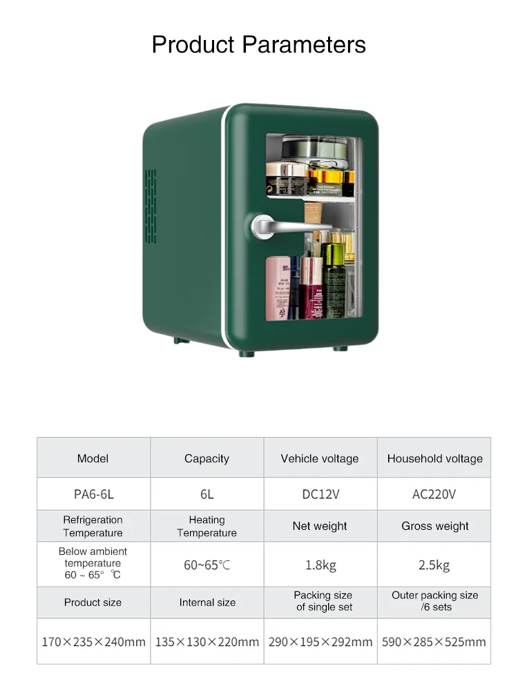 12V 220V Mini Fridge with Transparent Door - Portable & Efficient