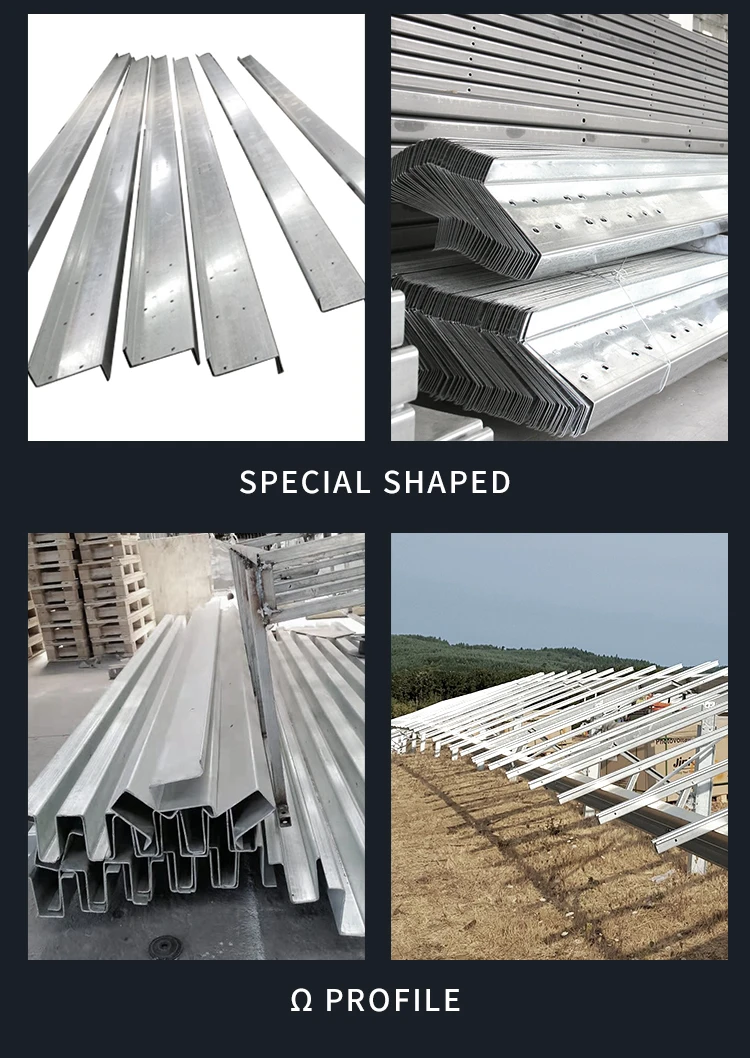 Galvanized Steel Slotted Hat Channel Purlin For Solar Support Structure ...