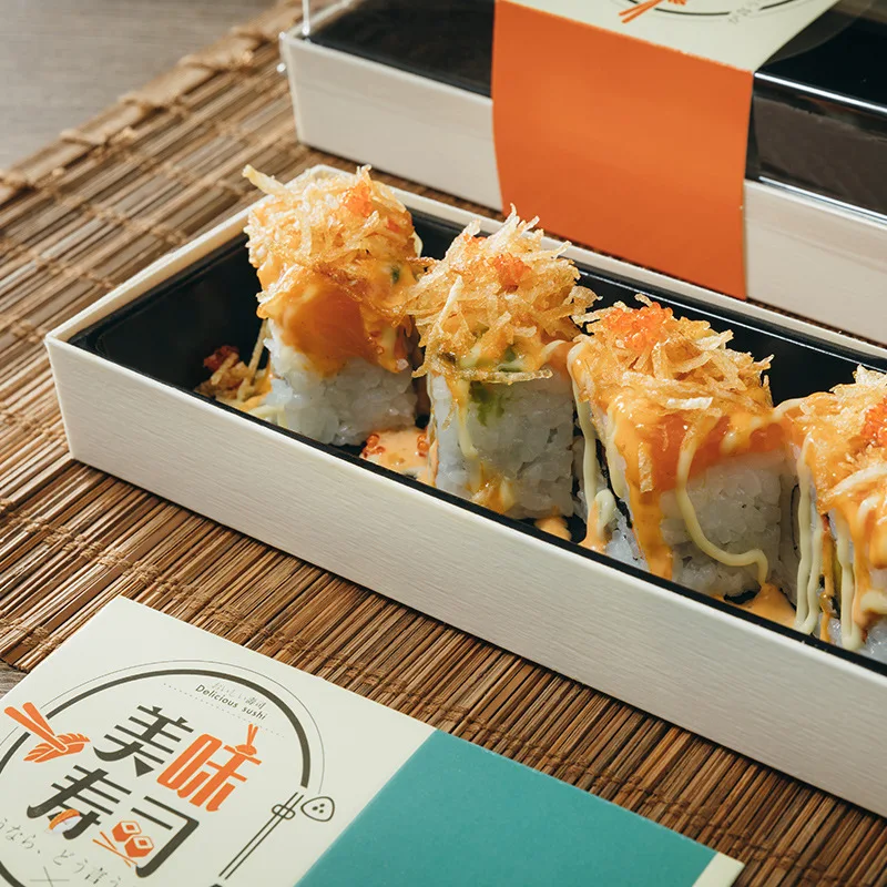 High Quality Wooden Sushi Box - Disposable & Creative