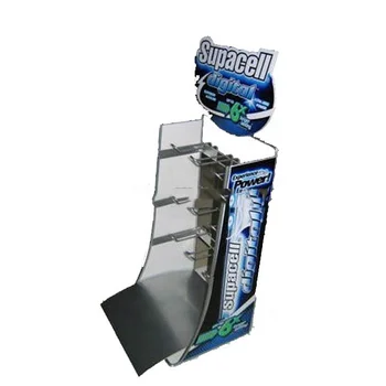 Custom Supermarket Promotion Metal Peg Hook Counter Table Top Battery ...